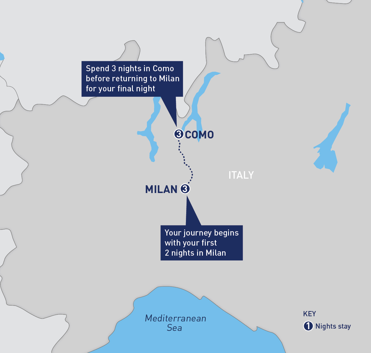 Map Of Lake Como And Milan