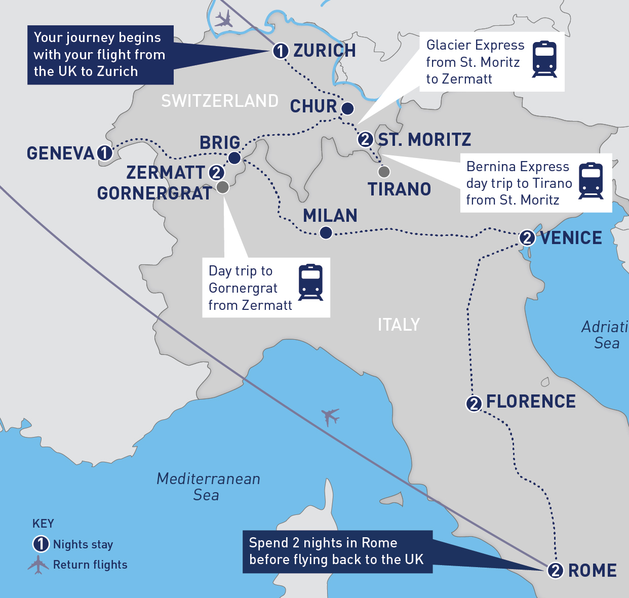 Rail Map Of Italy Tuscany Italy By Rail | Train Holidays And Tours In